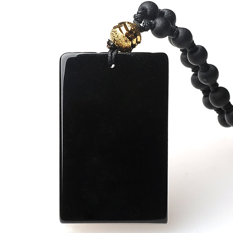 Obsidian Talisman Blank Pendant Necklace – Taikong Sky