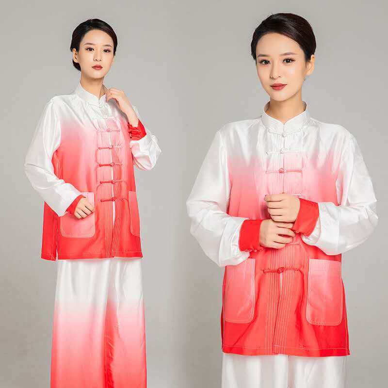 Women’s Red Gradient Color Tai Chi Clothing – Taikong Sky